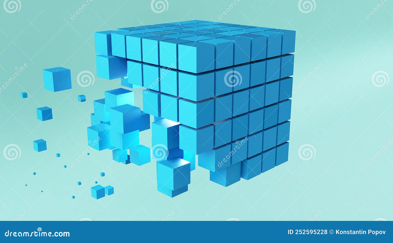 A large cube is divided stock footage. Video of cube - 252595228