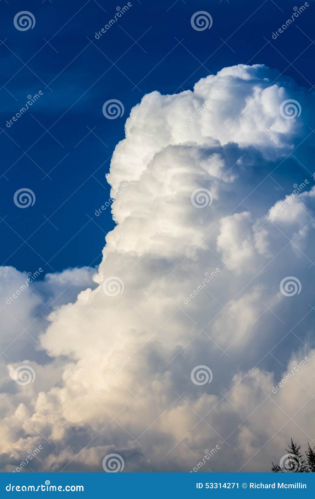 Cumulus Congestus Or Towering Cumulus - On The Blue Sky Over Hilly ...