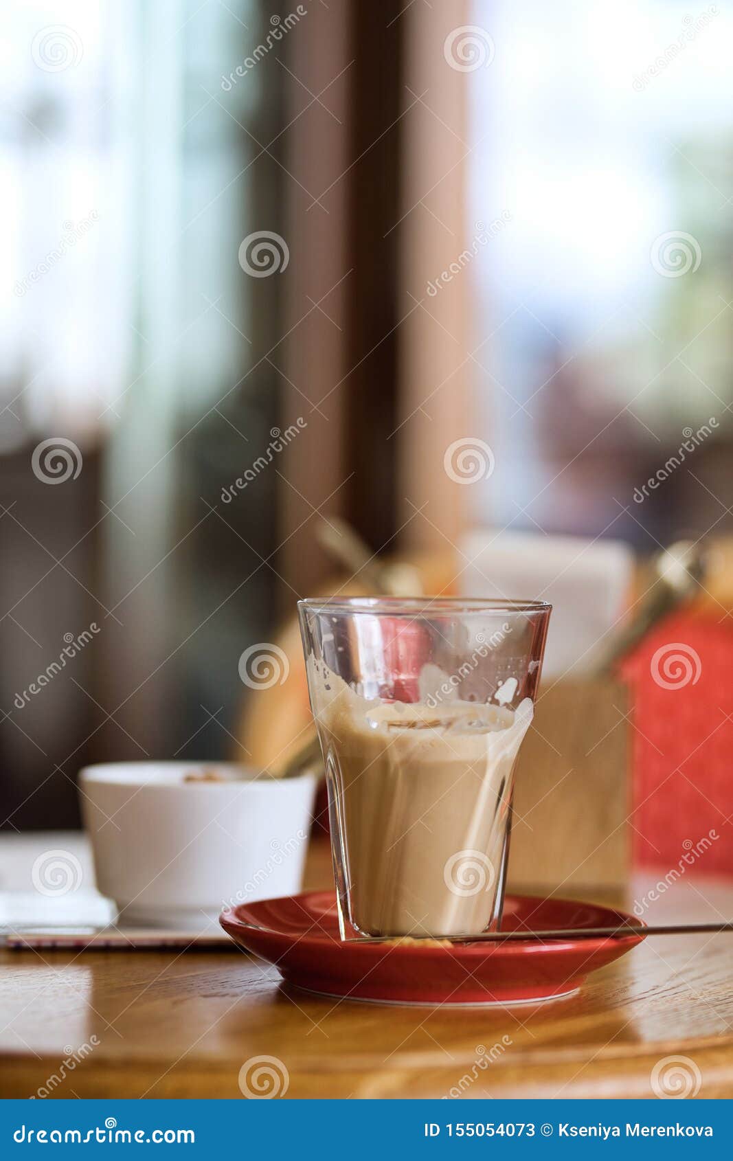 Large Cup of Coffee Latte on a Table Stock Image - Image of backdrop ...