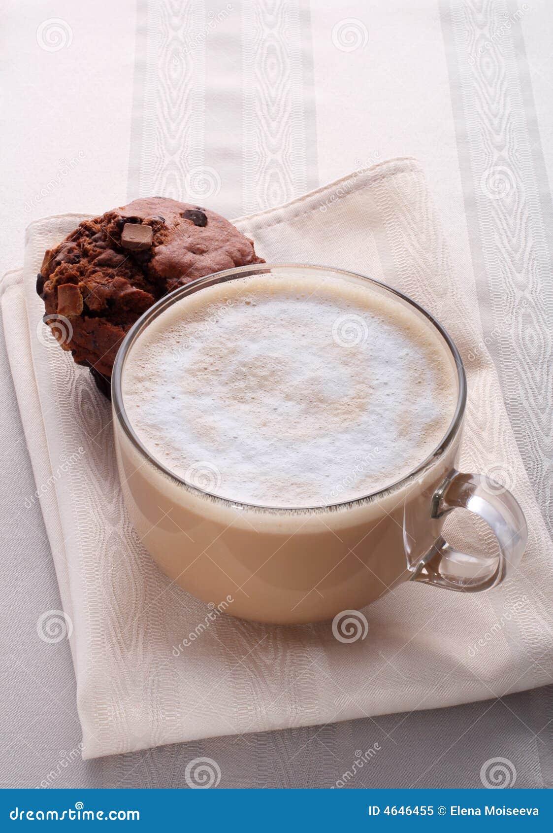 Large Cup of Fresh Coffee Latte Cappucino and Cake Stock Image - Image ...