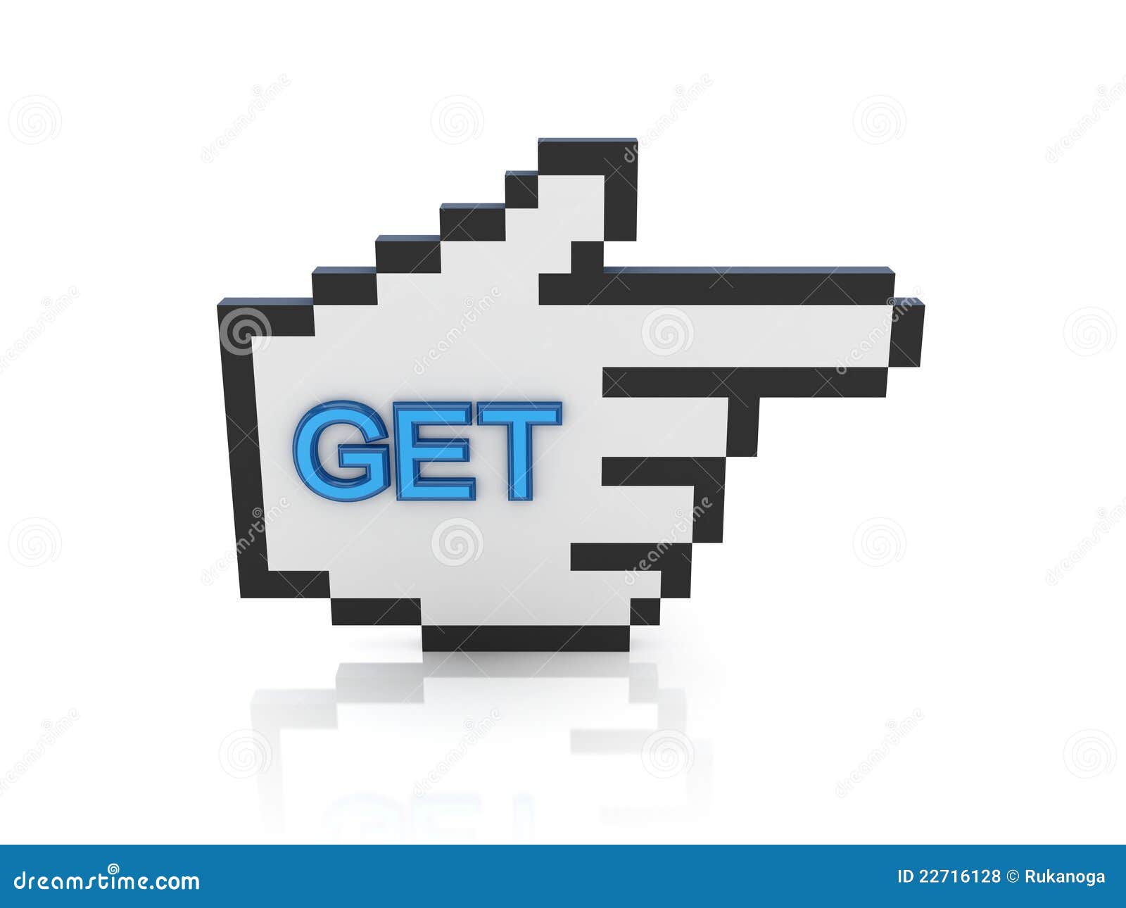 Large Cursor with a Word GET. Stock Illustration - Illustration of ...