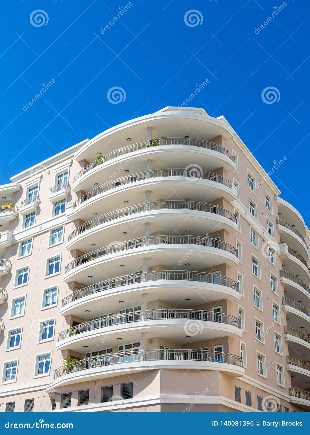 Large Curved Balconies stock photo. Image of complex - 140081396
