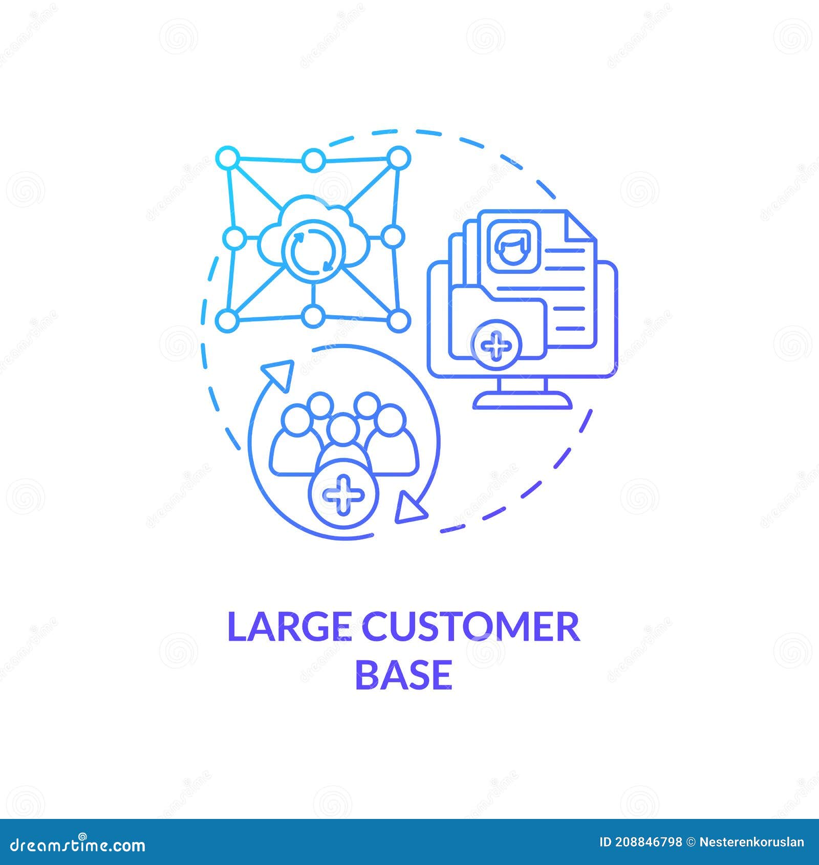 Large Customer Base Concept Icon Stock Vector - Illustration of network ...