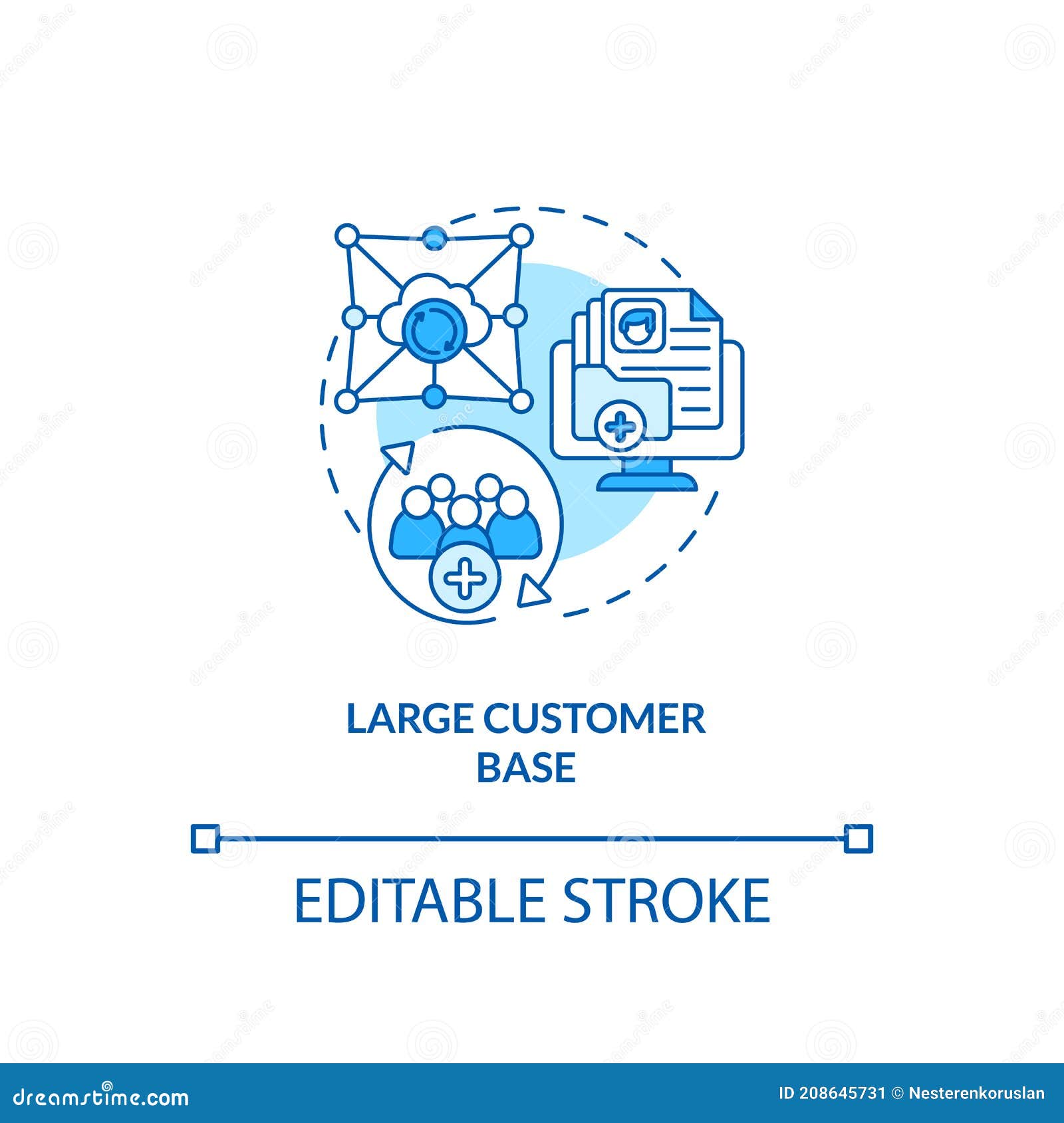 Large Customer Base Concept Icon Stock Vector - Illustration of ...