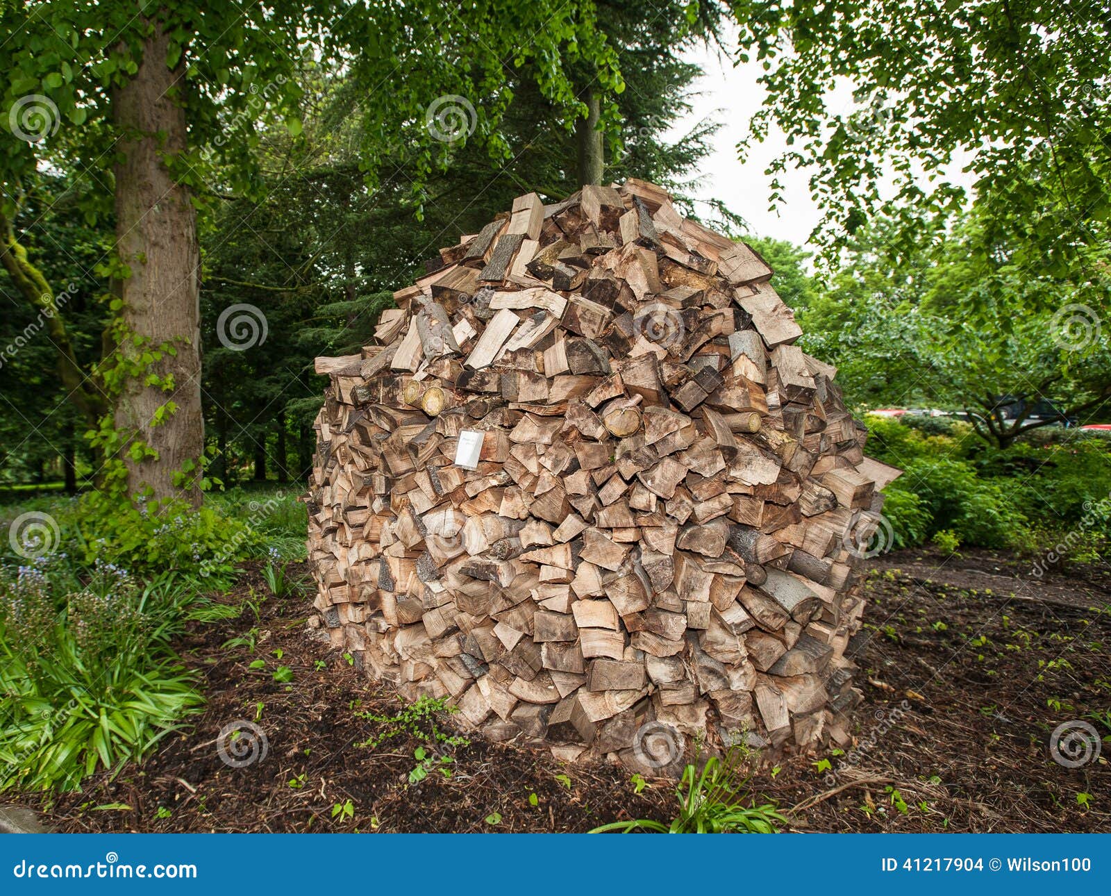 Large Cut Wood Pile in a Dome Shape Stock Photo - Image of abstract ...