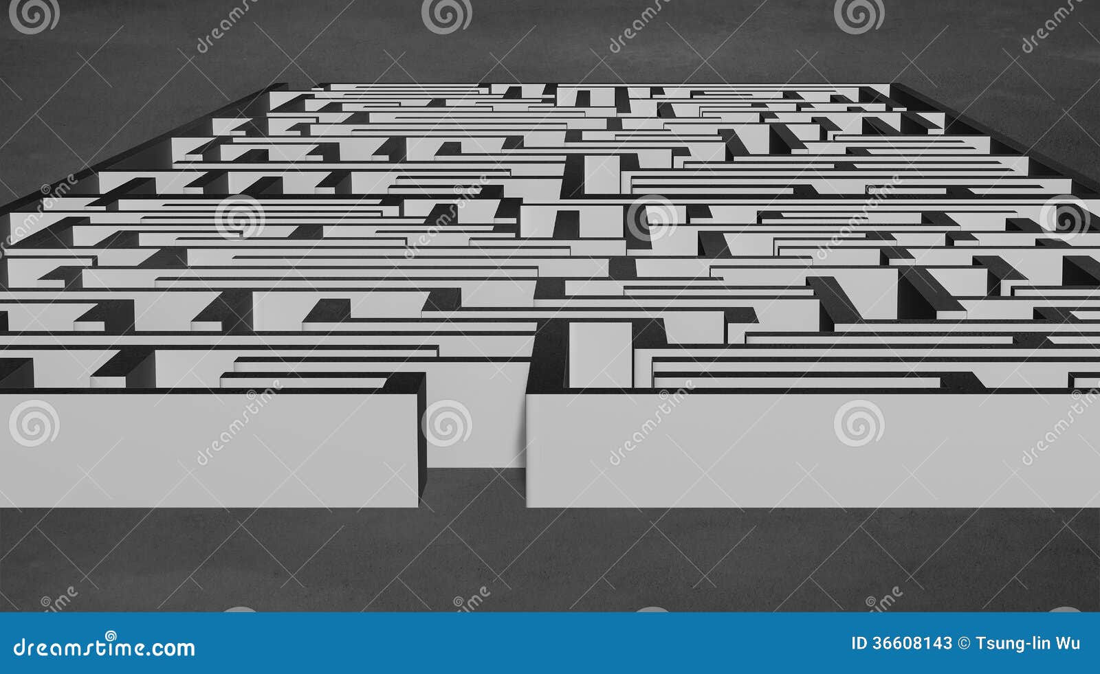 Large 3D Maze Structure on Concrete Stock Illustration - Illustration ...