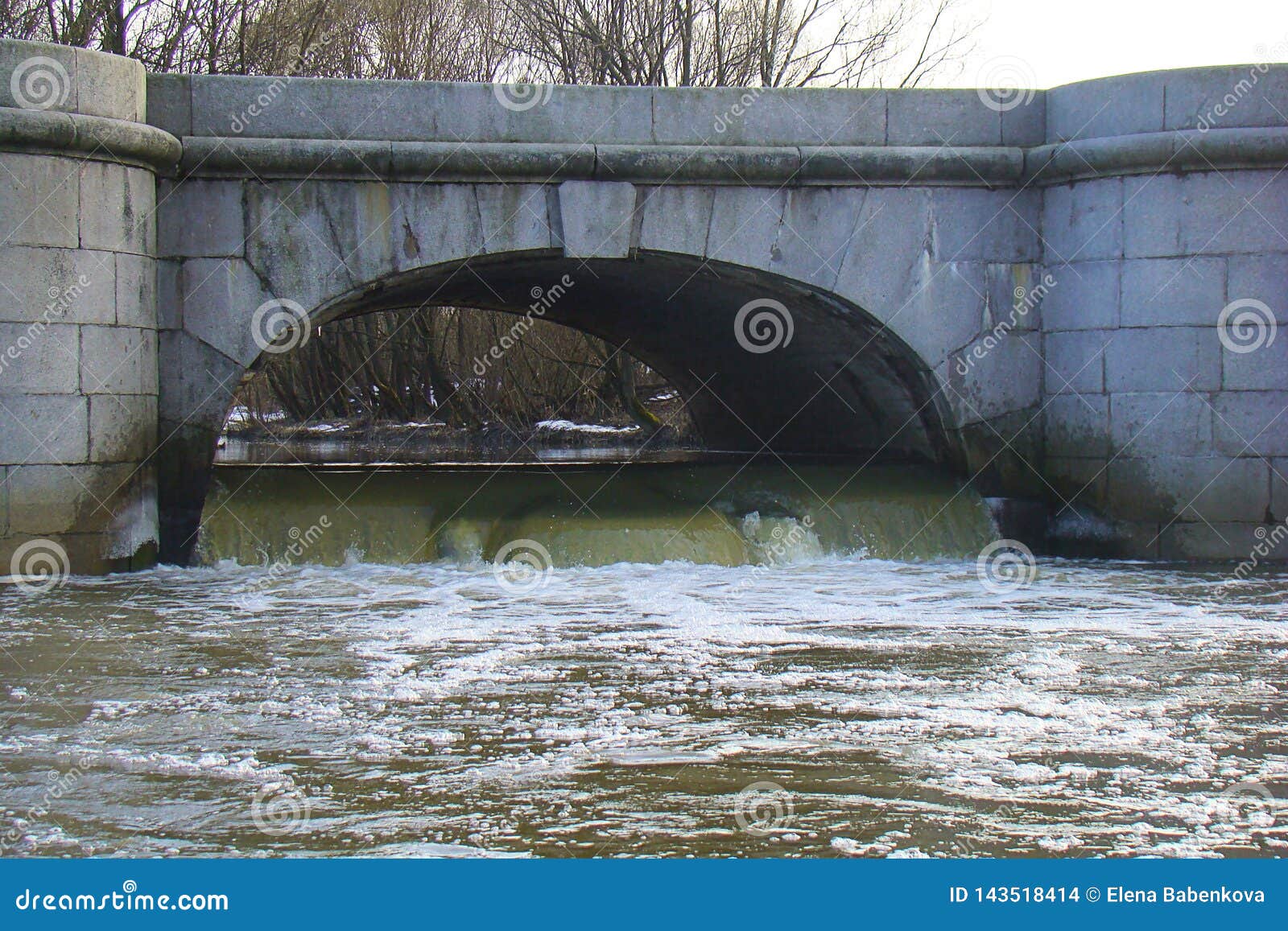 Large Dam on the River with Flowing Water. Stock Photo - Image of water ...