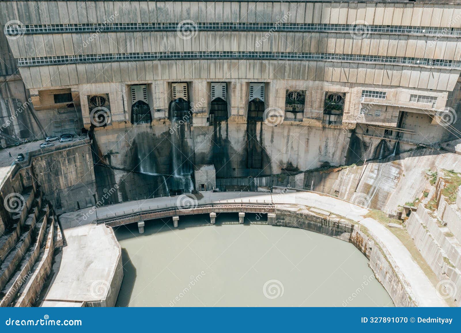Large Dam Structure with Reservoir Aerial View Stock Photo - Image of ...