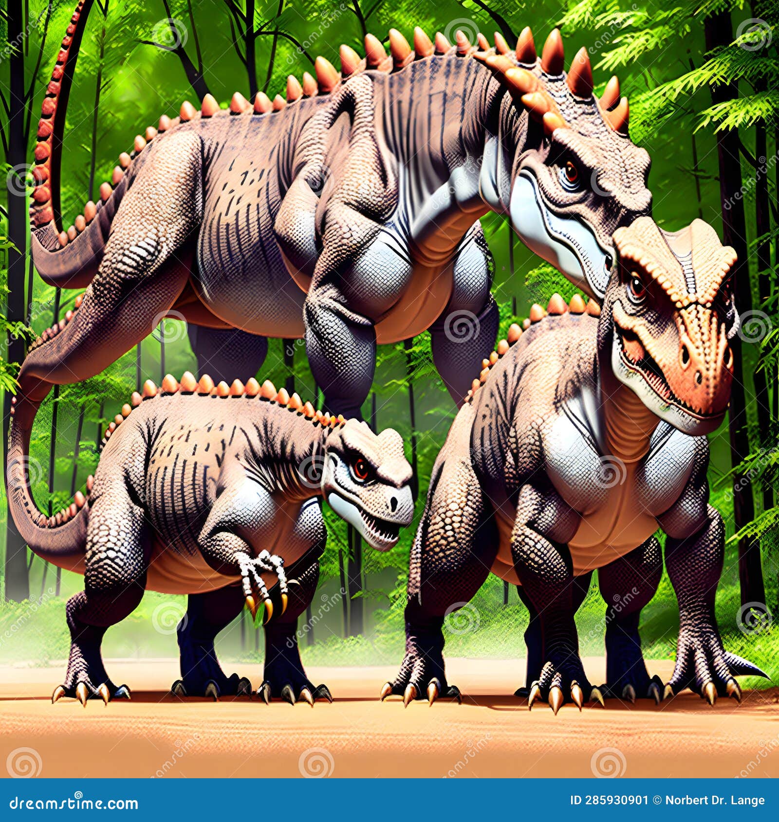 Large and Dangerous Dinosaurs Stock Illustration - Illustration of cretaceous, voracious: 285930901
