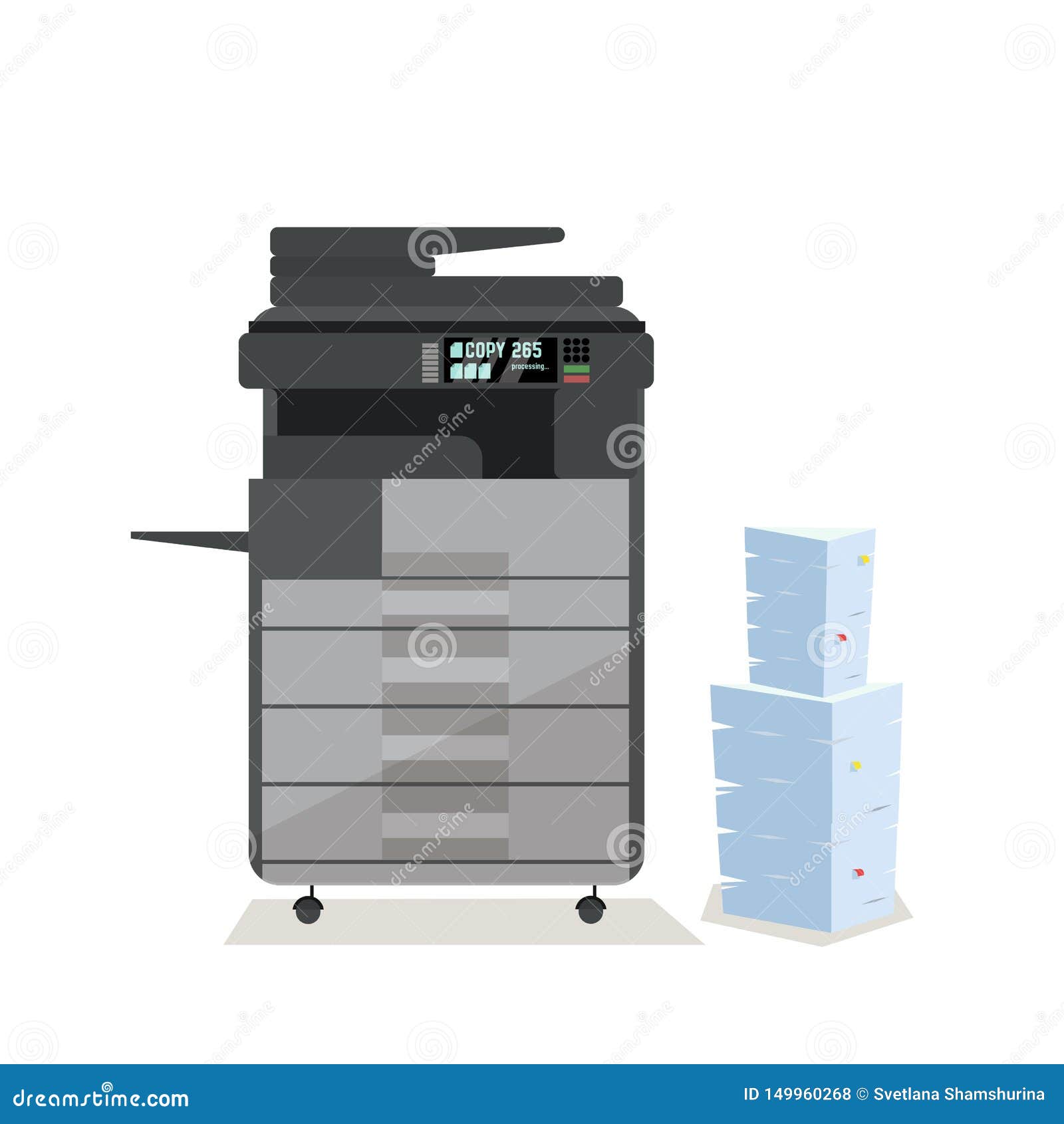 Large Dark Grey Office Floor Multifunction Printer Scanner Copier with ...