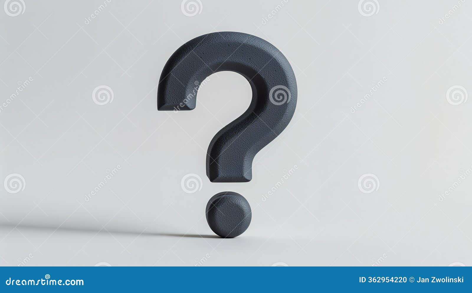 Large Dark Grey Question Mark Standing on White Background Stock ...