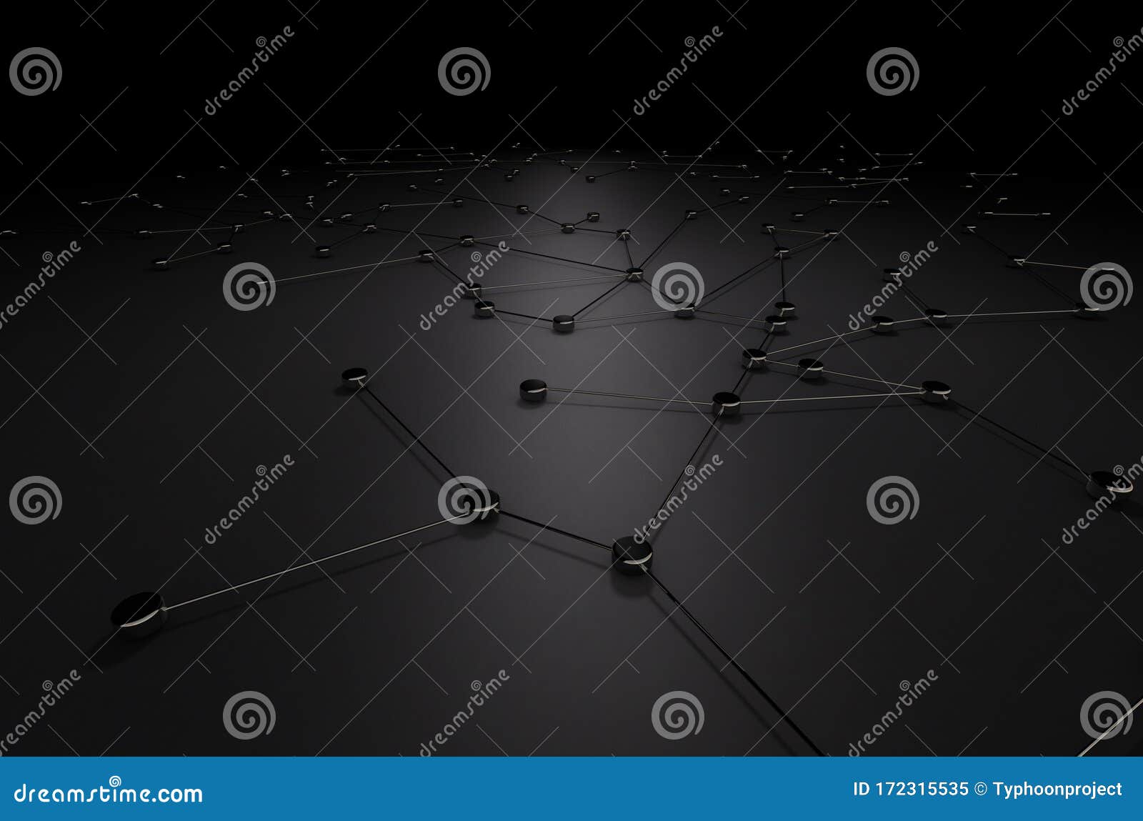 A Large Dark Network Connected in the Dark. Stock Illustration ...
