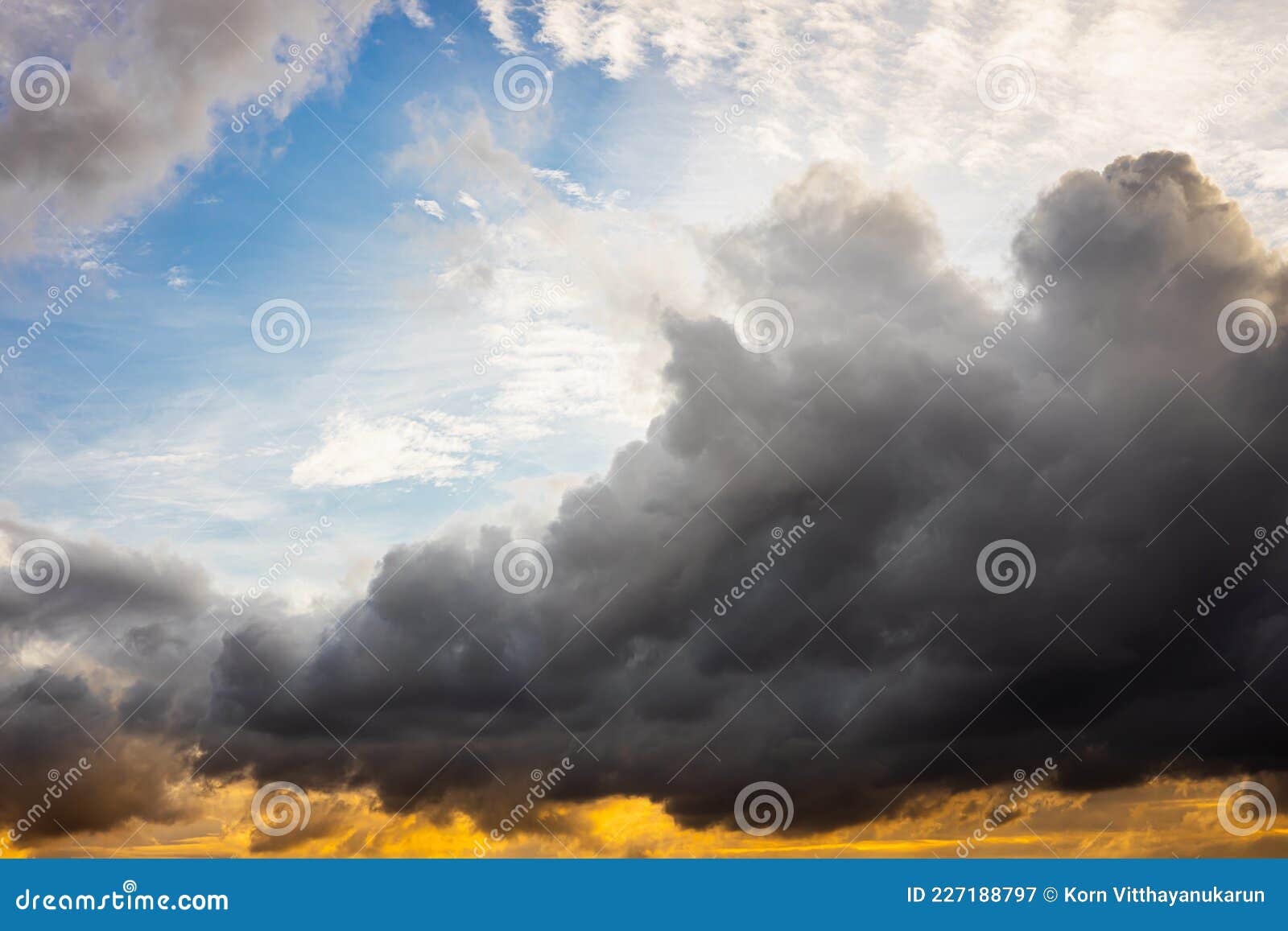 Large Darkness Cloud in the Sky with Difference Sky Color from Light ...
