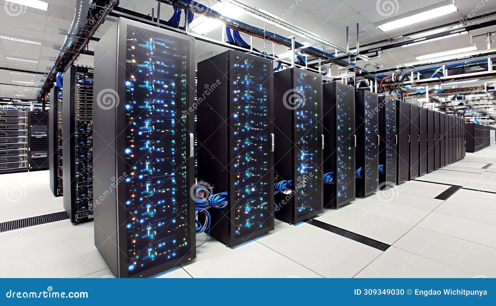 Large Data Center Server Room in Molecular Sparklecore Style Stock ...