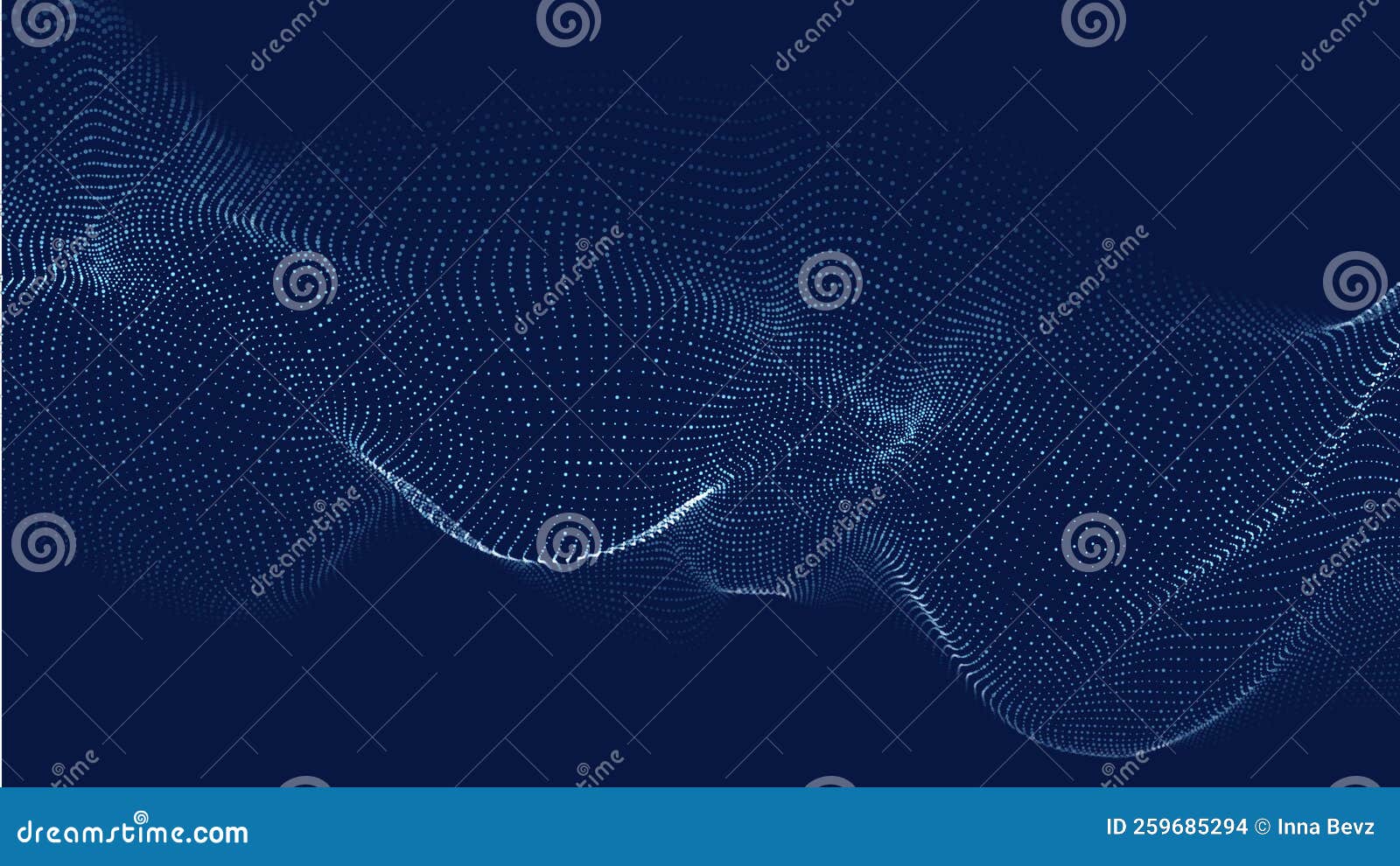 Large Data Volume of Moving 3d Points. Abstract Dark Background with ...