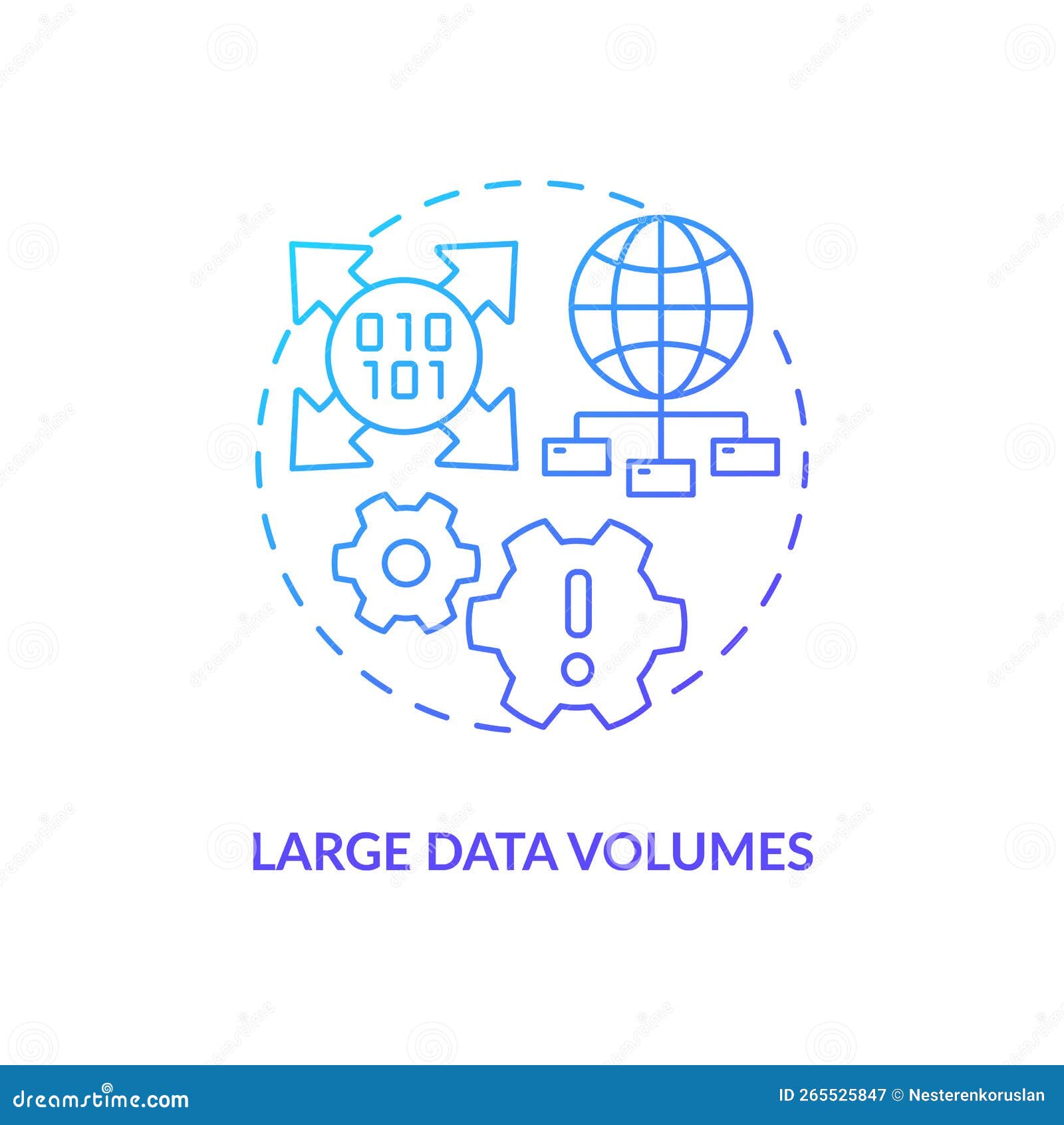 Large Data Volumes Blue Gradient Concept Icon Stock Illustration ...