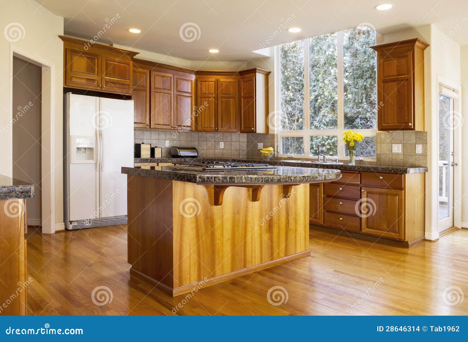 Large Daylight Kitchen stock photo. Image of granite - 28646314