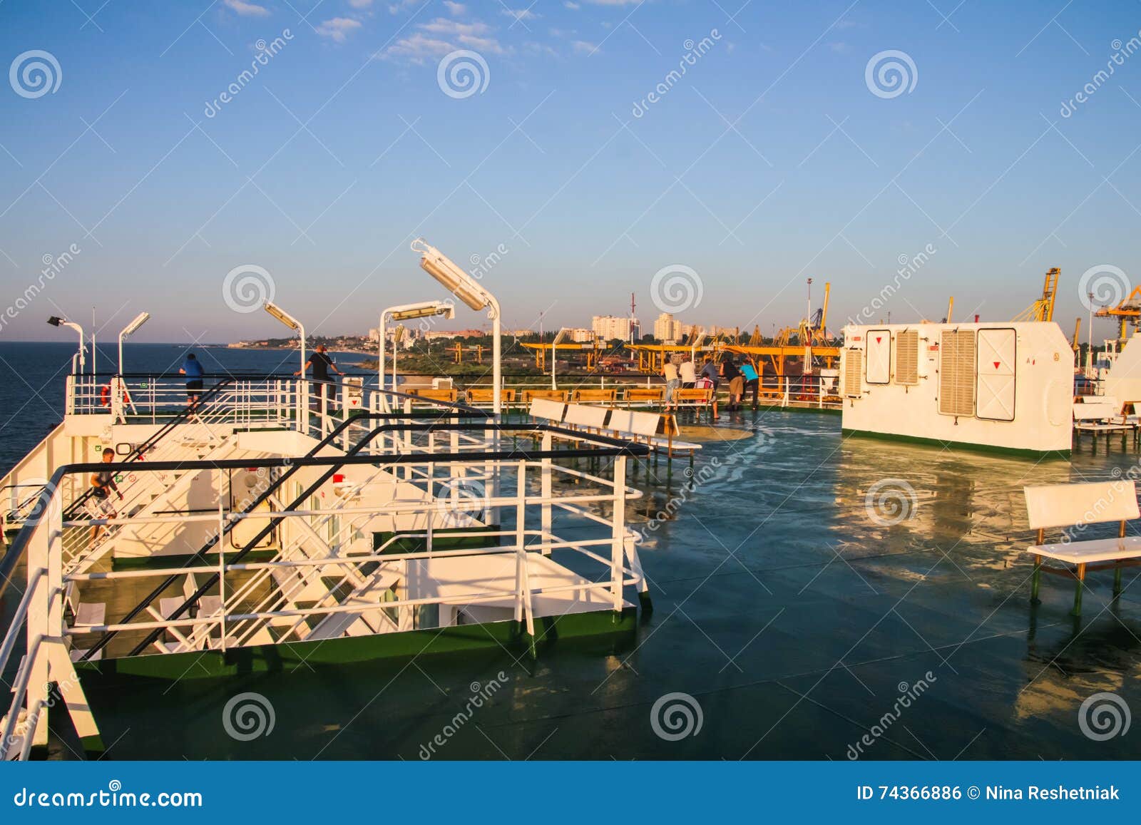 Large deck ferry stock photo. Image of great, perspective - 74366886