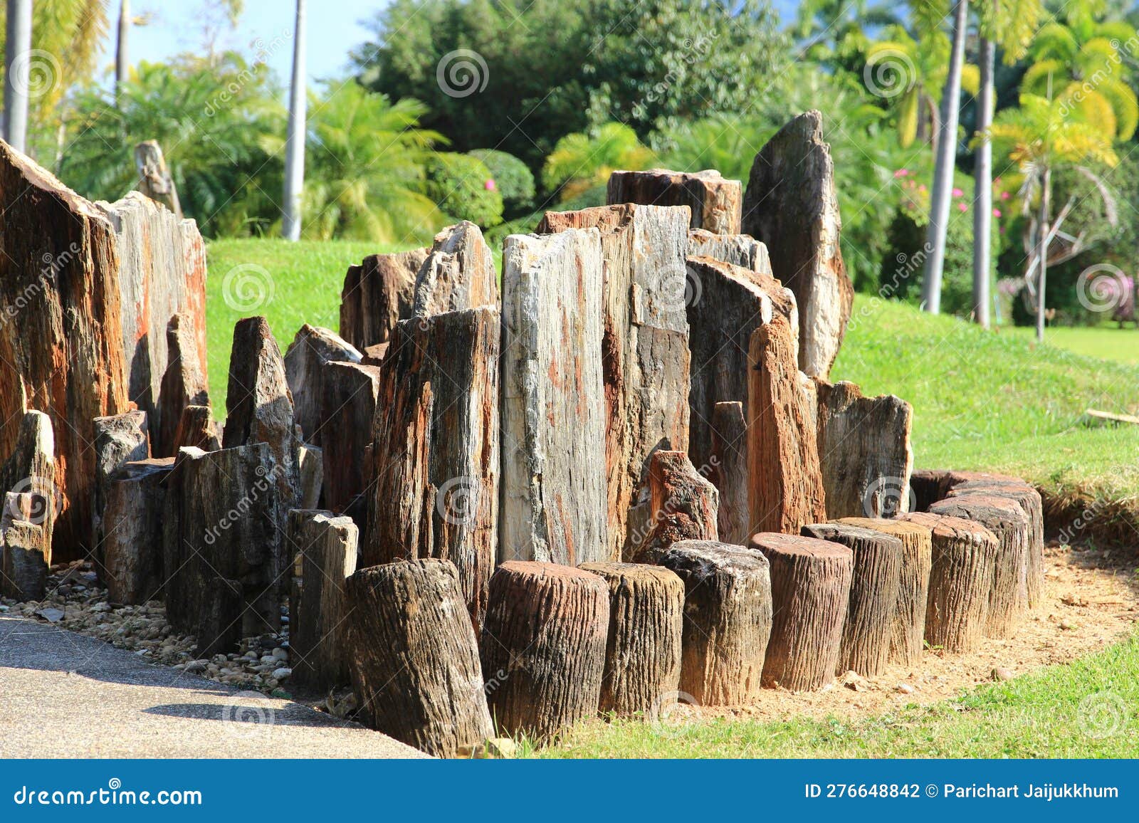 Large Decorative Stone at the Park it Beautiful and Natural Stock Photo ...