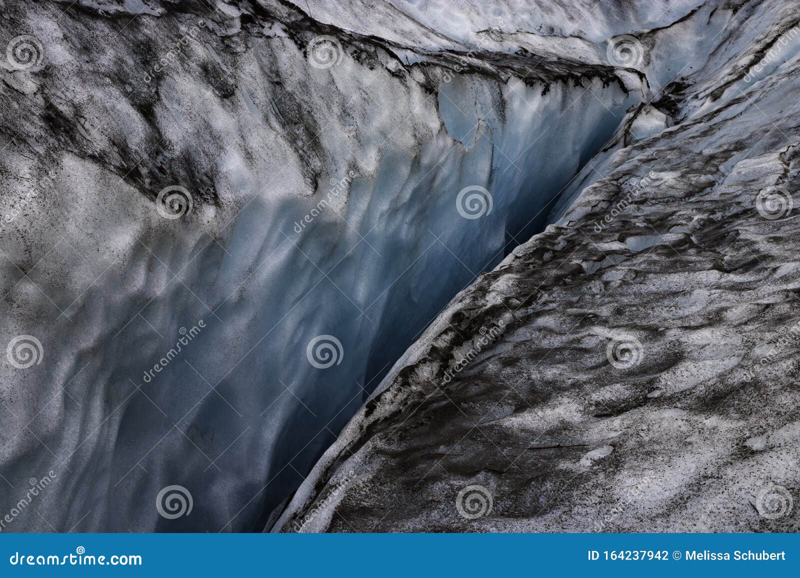 Large Crevice in Icelandic Glacier Stock Photo - Image of environment ...