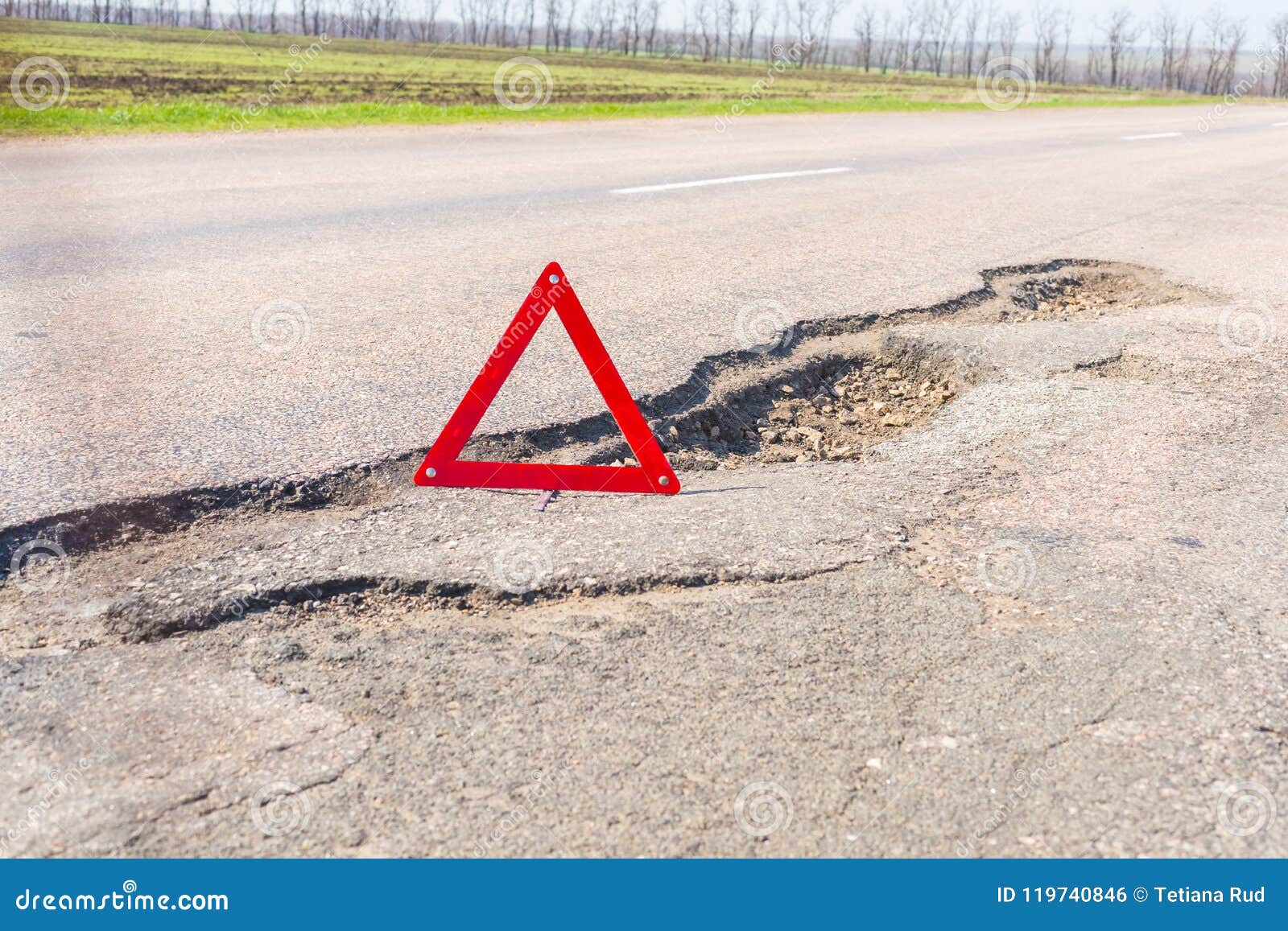 Large Deep Pothole an Example of Poor Road Stock Photo - Image of ...