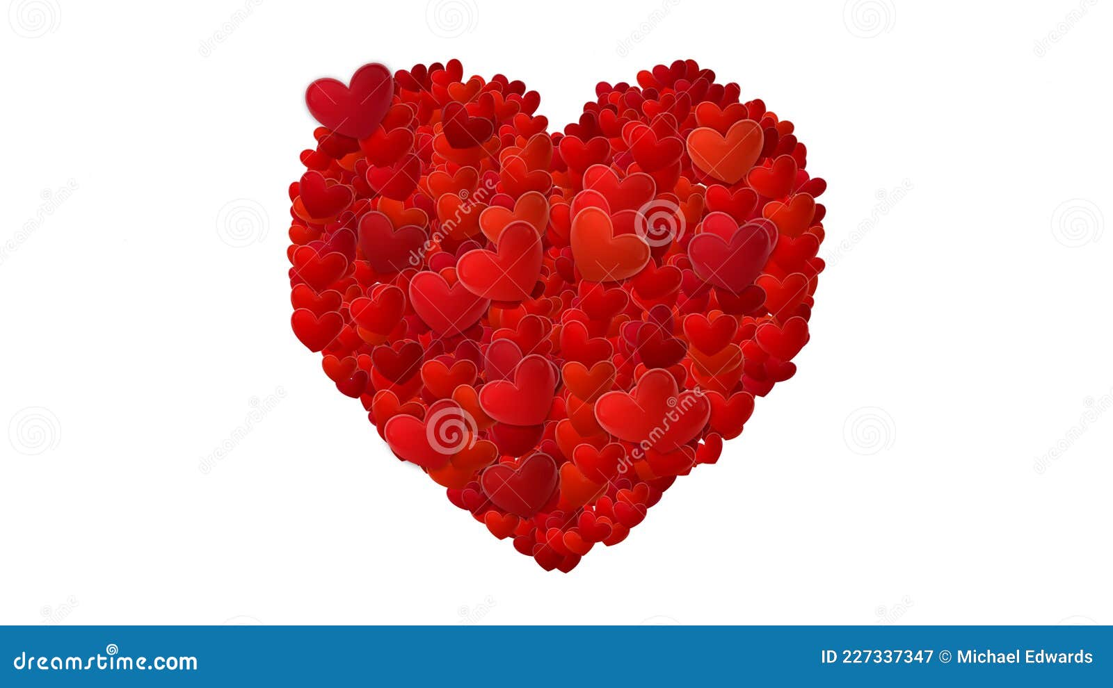 A Large Deep Red Heart Shape Formed by Smaller Hearts Stock ...