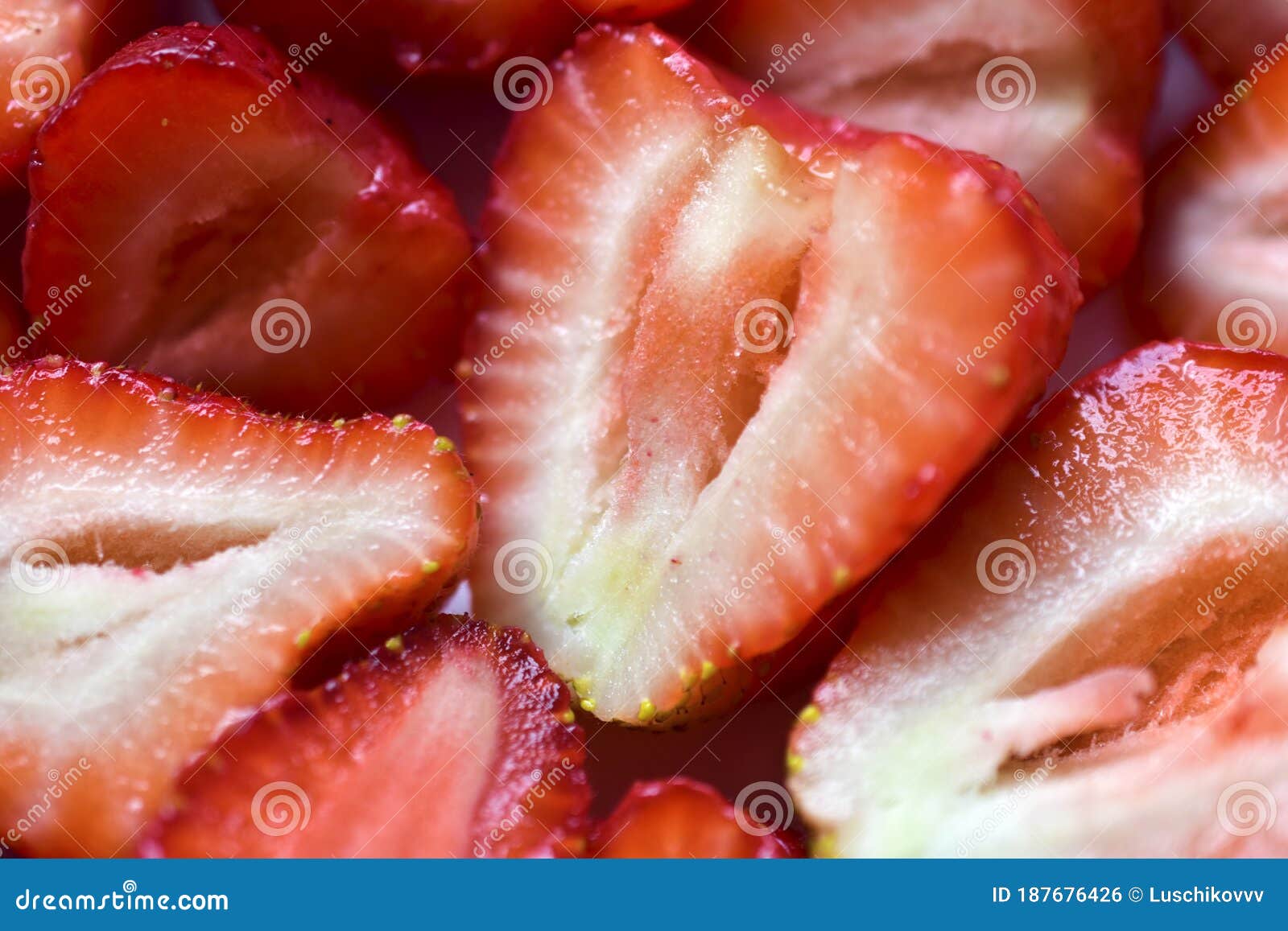 Large Delicious Victoria Berries and Sliced Victoria Berries on a White ...