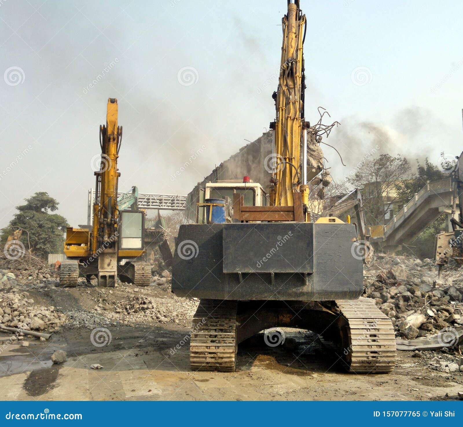 Large Demolition Project stock image. Image of demolition - 157077765