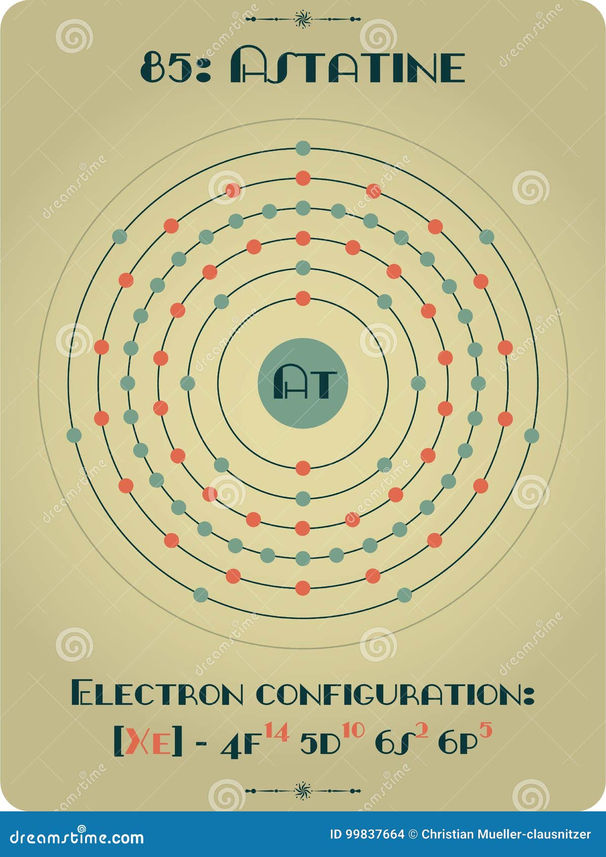 Element of Astatine stock vector. Illustration of physics - 99837664