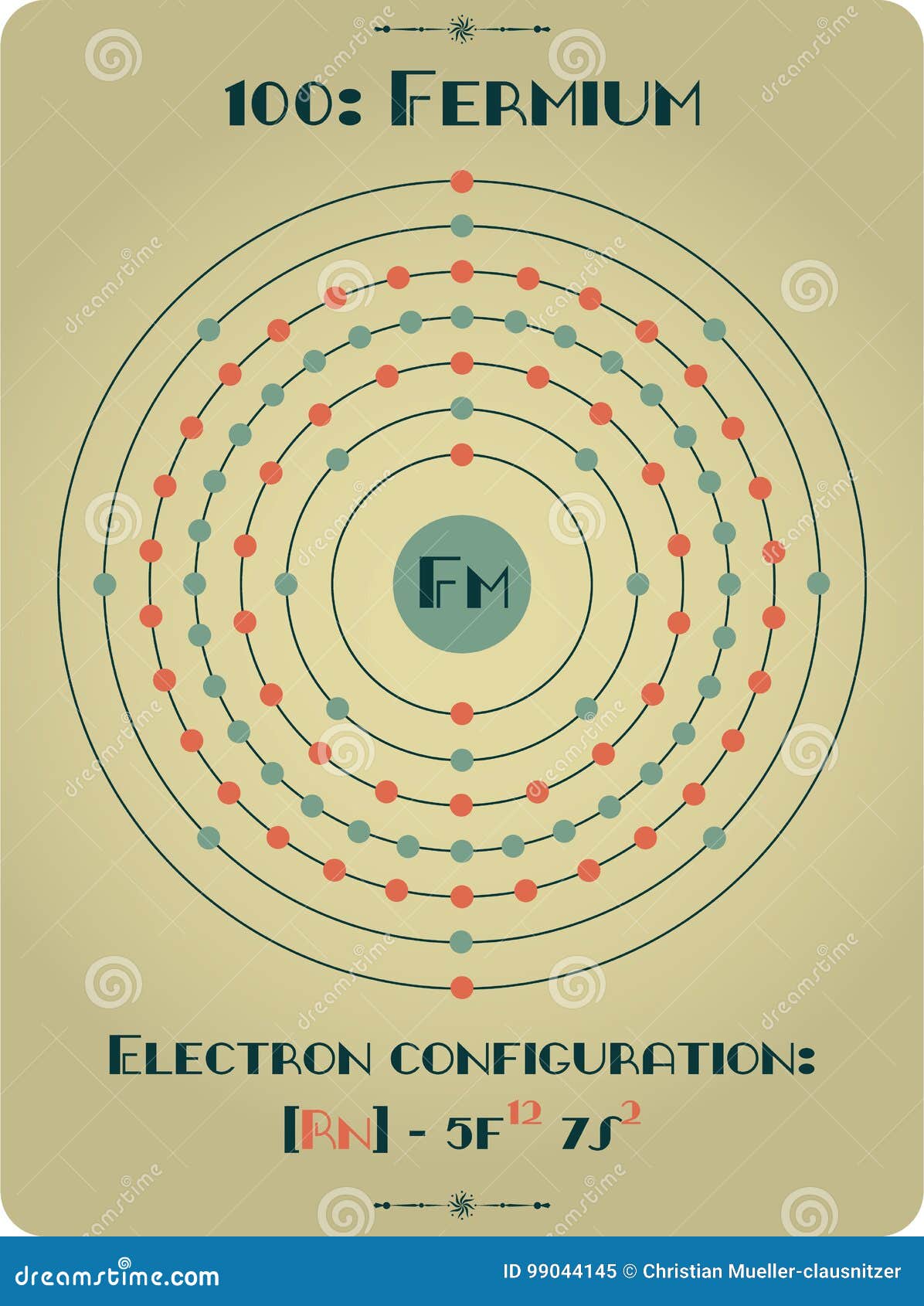 Element of Fermium stock vector. Illustration of electron - 99044145