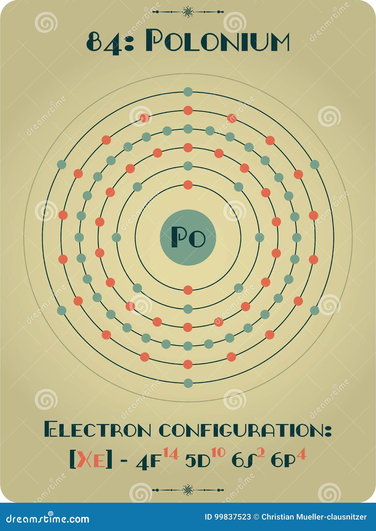 Element of Polonium stock vector. Illustration of chemistry - 99837523