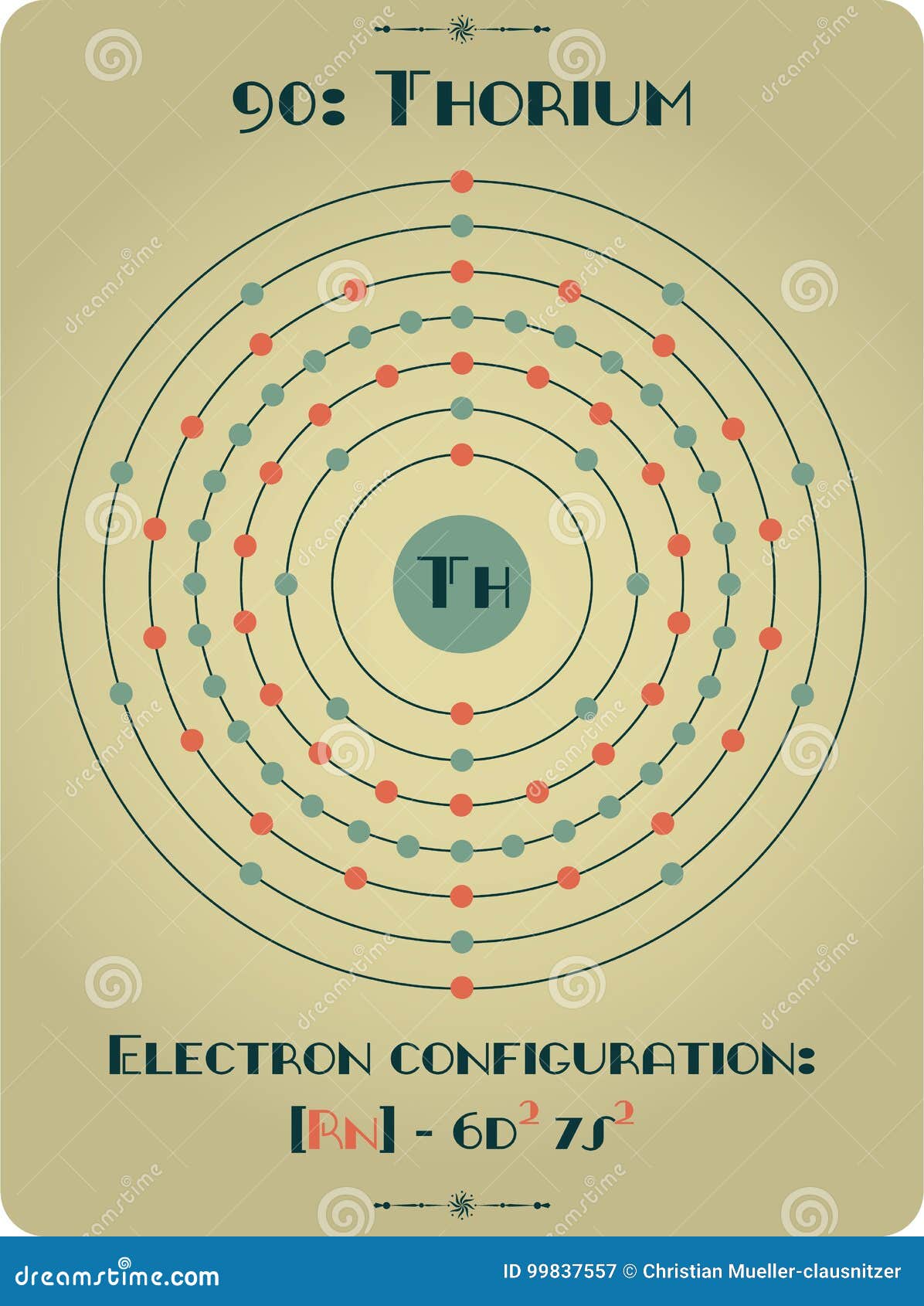 Element of Thorium stock vector. Illustration of science - 99837557