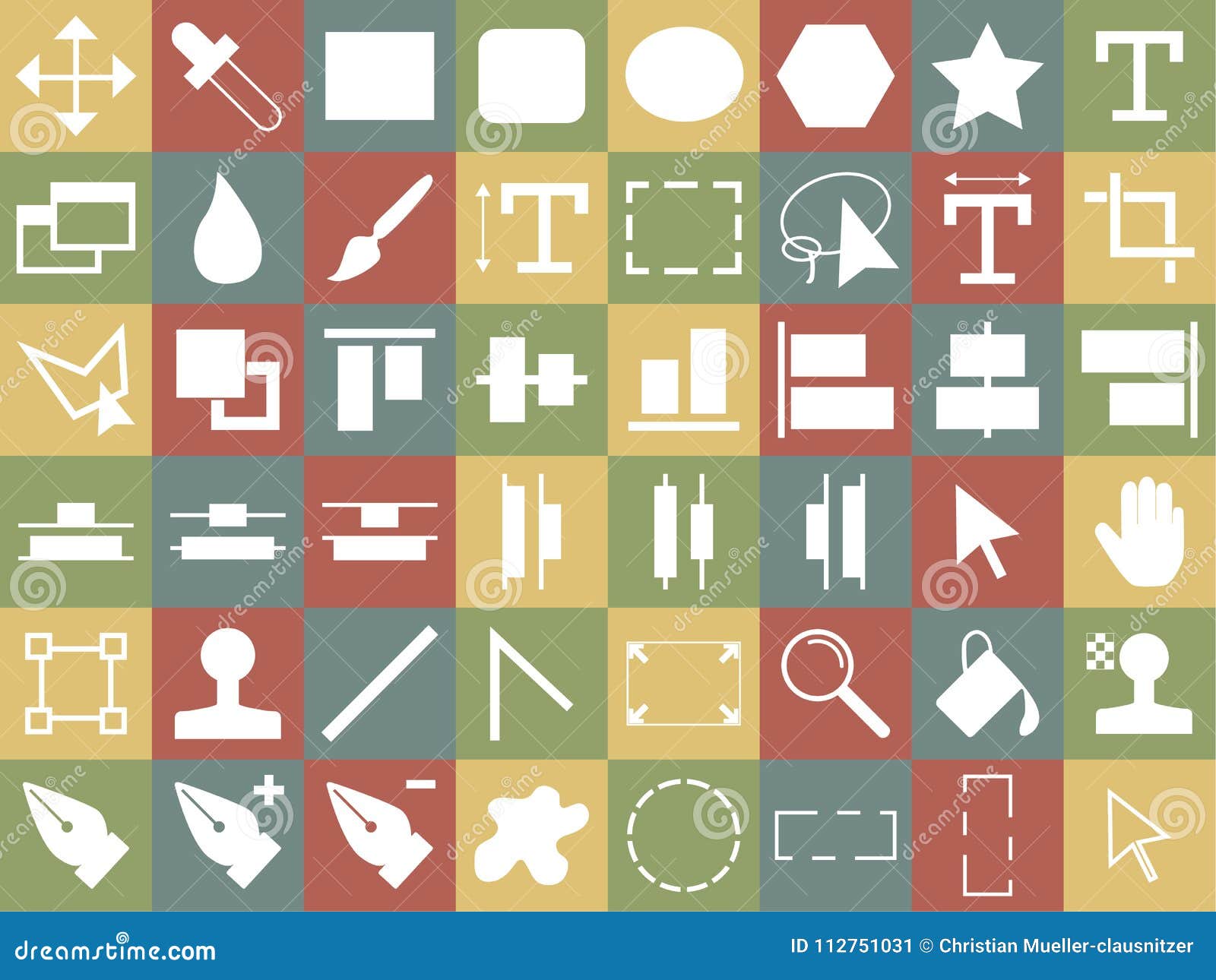 Icon set of design tools stock vector. Illustration of vector - 112751031