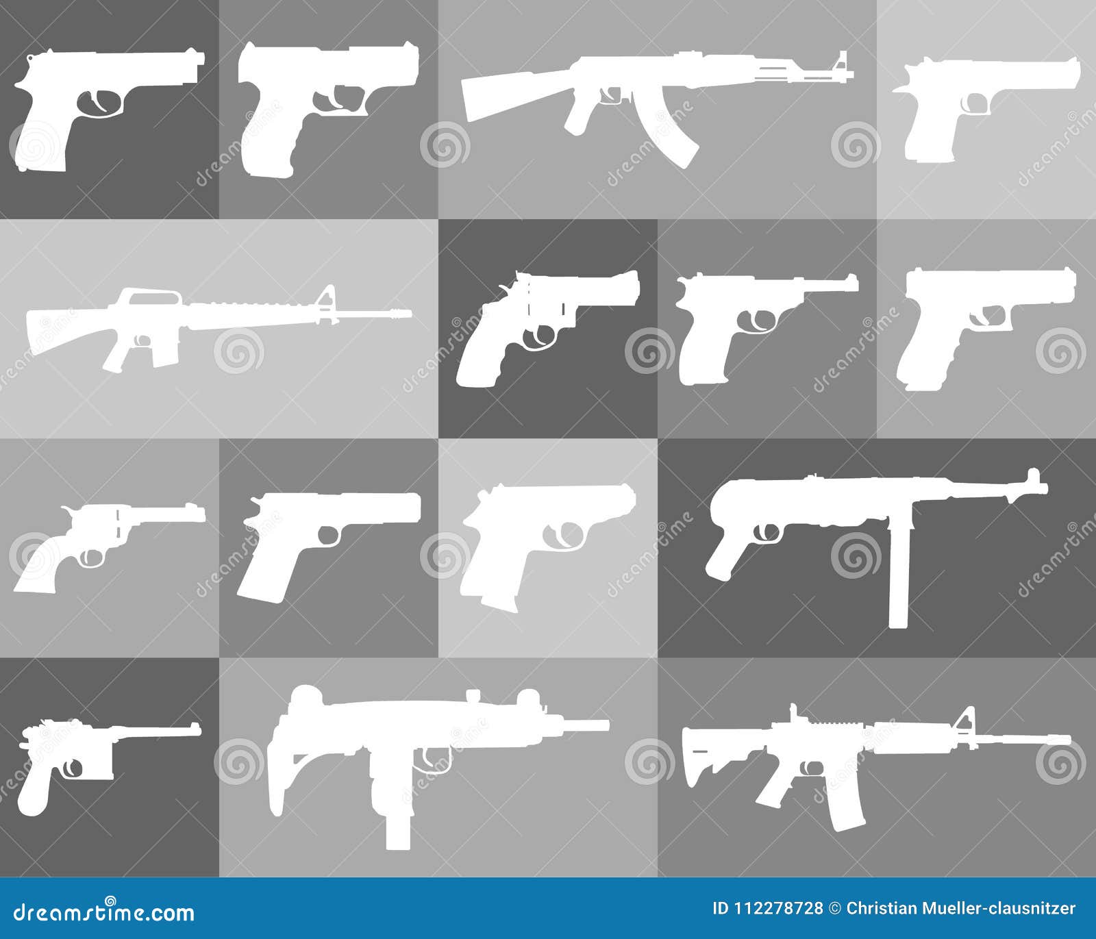Icon Set of Different Weapons Stock Vector - Illustration of rifle ...