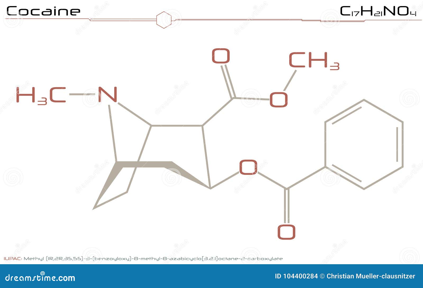 Molecule of Cocaine stock vector. Illustration of formula - 104400284