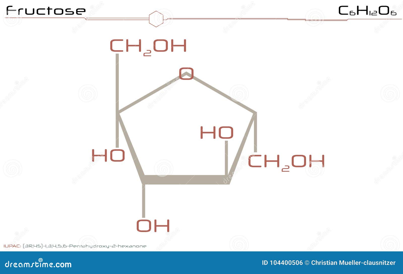 Illustration Of Fructose Molecule Isolated White Background Stock Photo ...