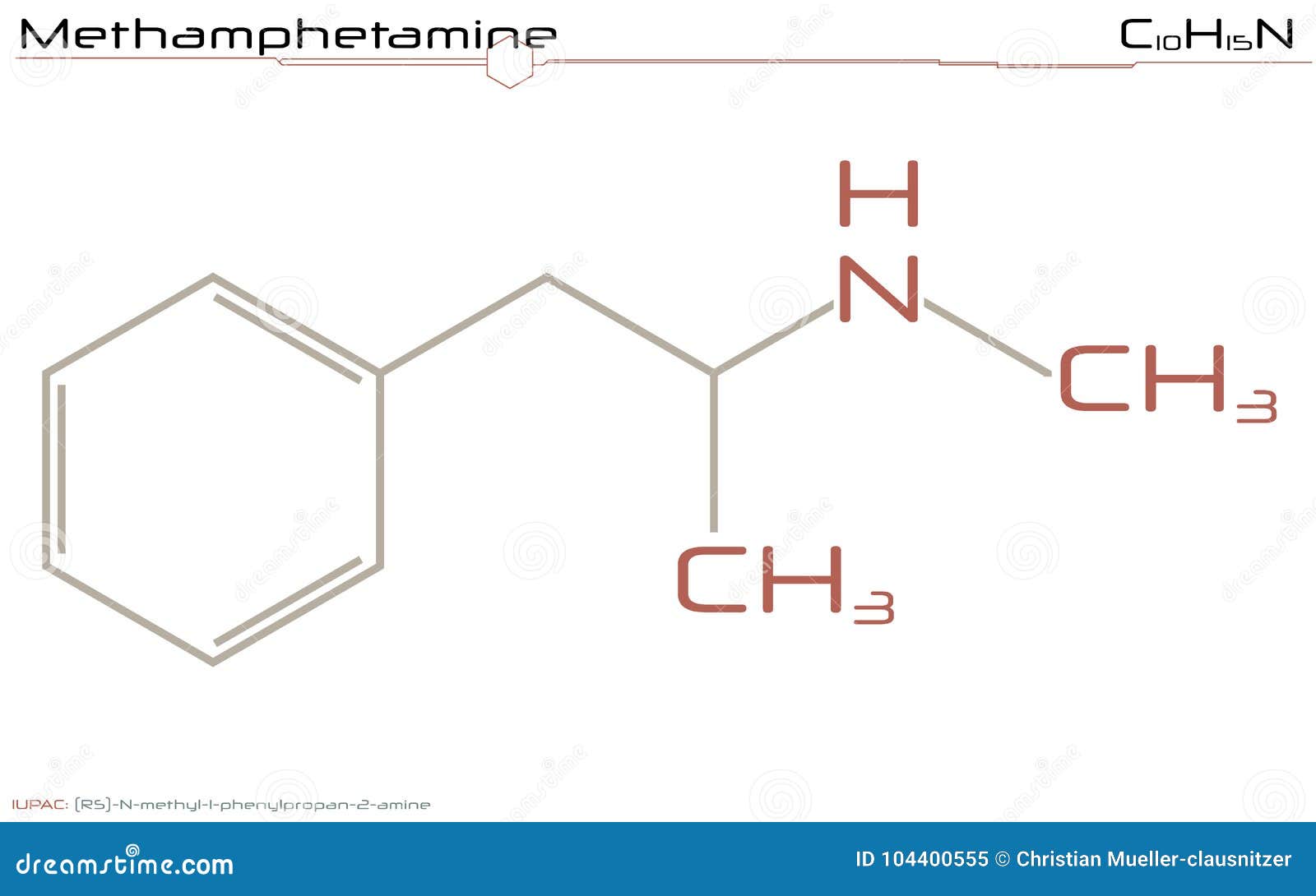 Molecule of Methamphetamine Stock Vector - Illustration of carbon ...