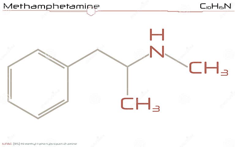 Molecule of Methamphetamine Stock Vector - Illustration of carbon ...