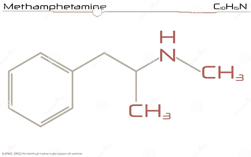 Molecule of Methamphetamine Stock Vector - Illustration of carbon ...