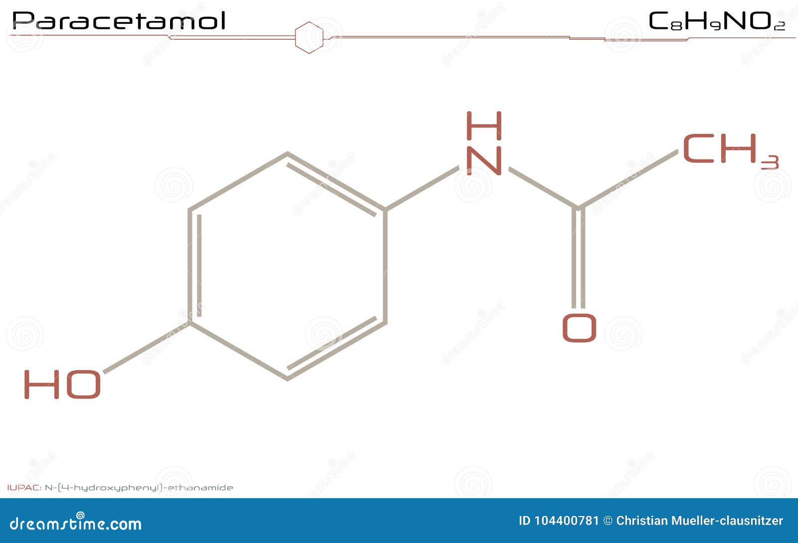 Molecule of Paracetamol stock vector. Illustration of molecule - 104400781