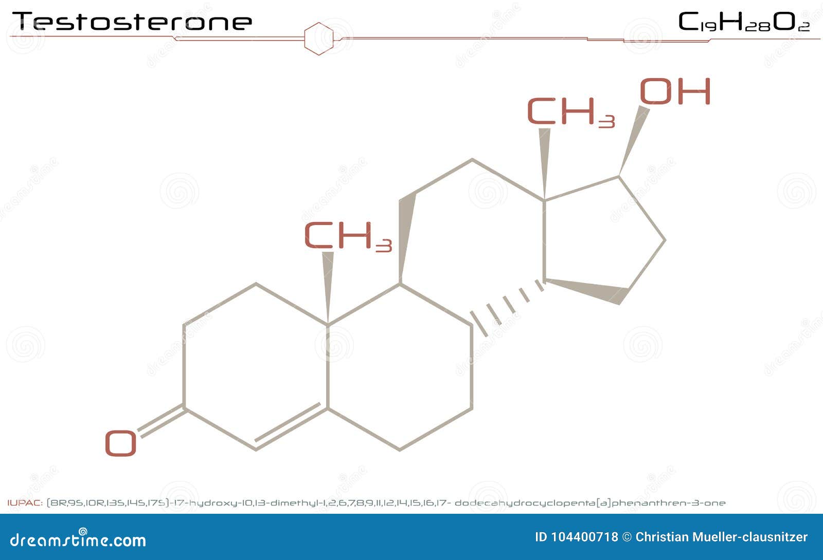 Molecule of Testosterone stock vector. Illustration of oxygen - 104400718