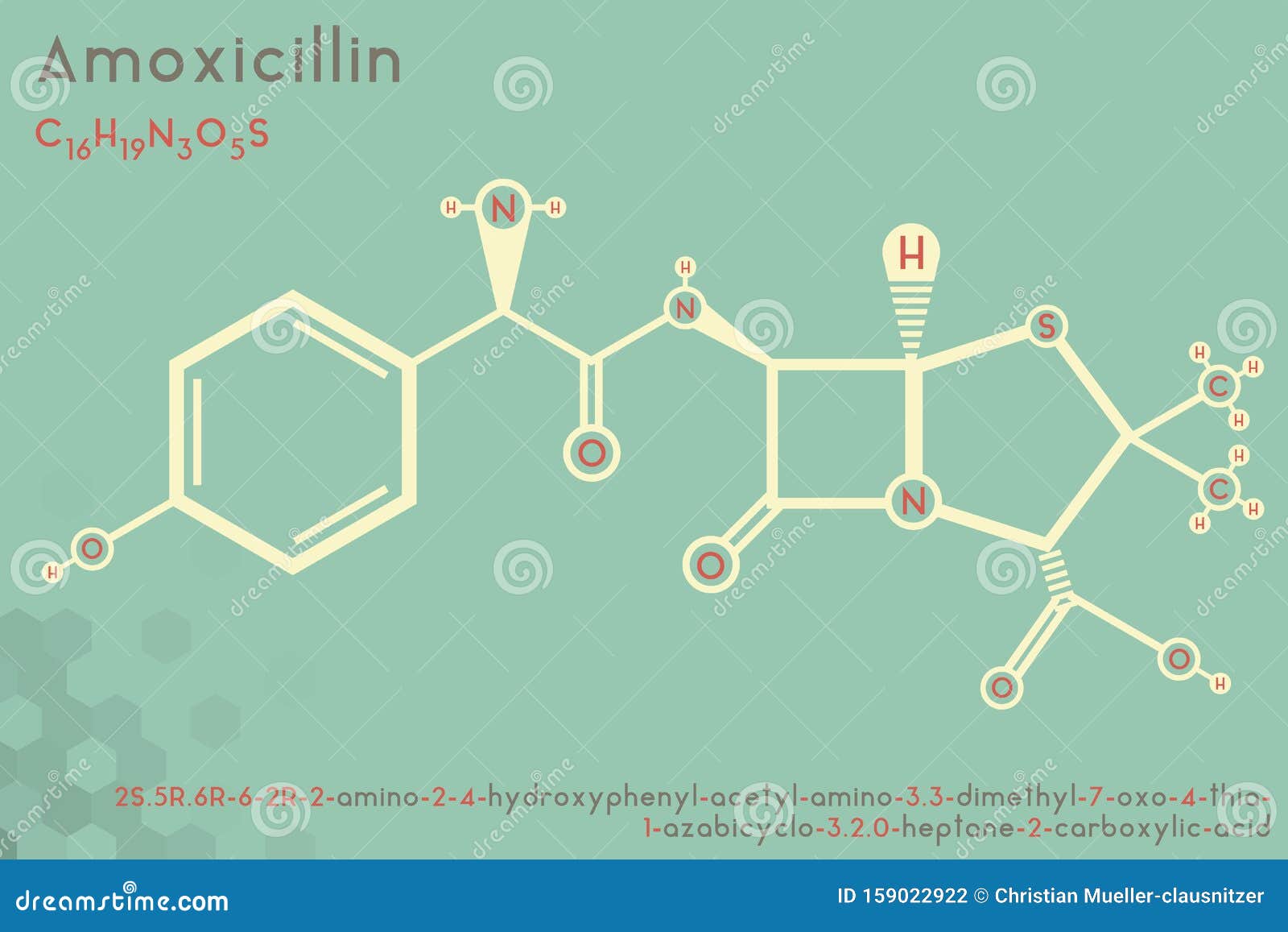 Amoxicillin Molecule Structure Stock Photo | CartoonDealer.com #54291876