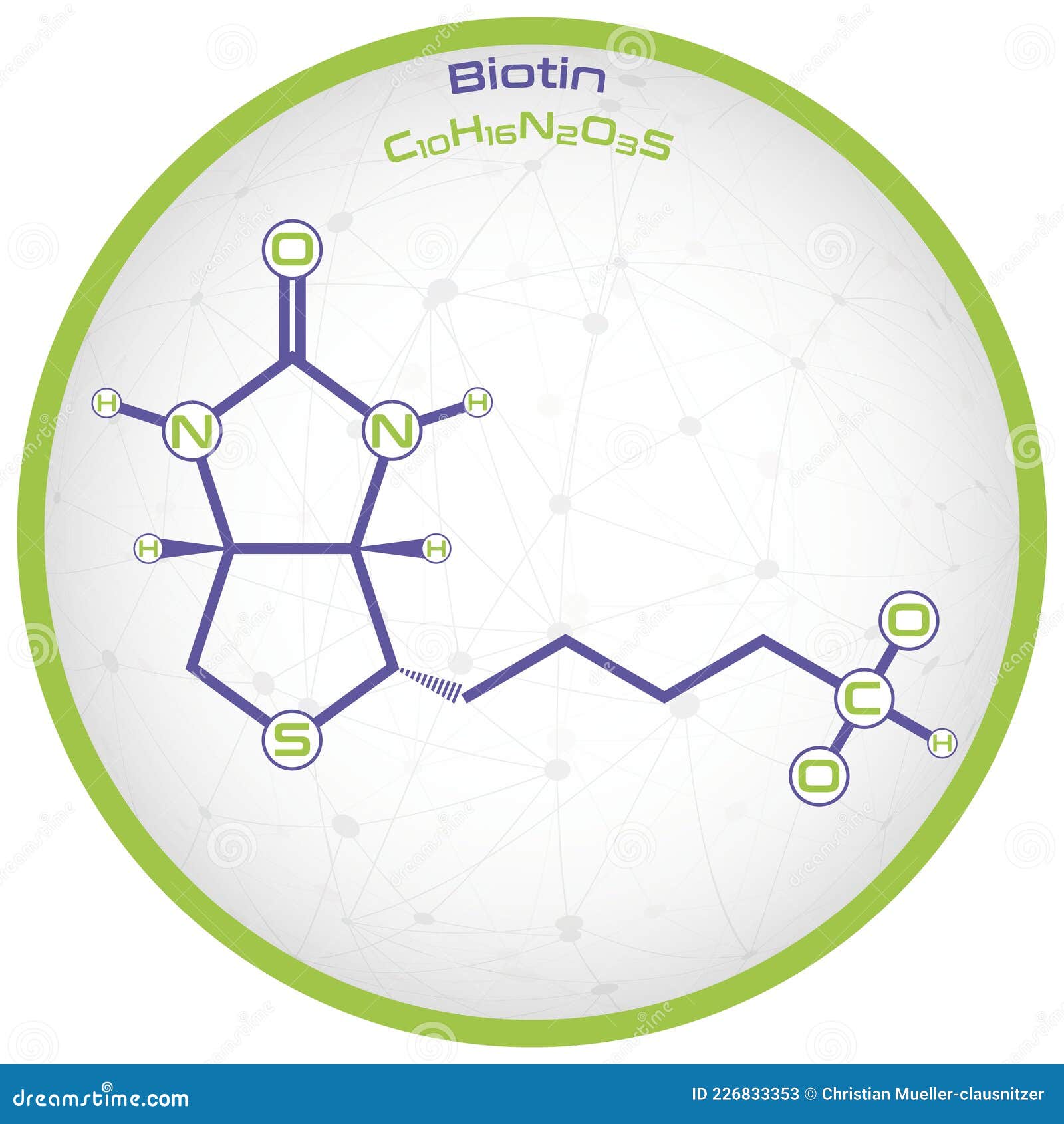 Infographic of the Molecule of Biotin Stock Vector - Illustration of ...