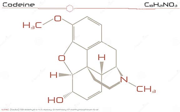 Molecule of Codeine stock vector. Illustration of biology - 111708464