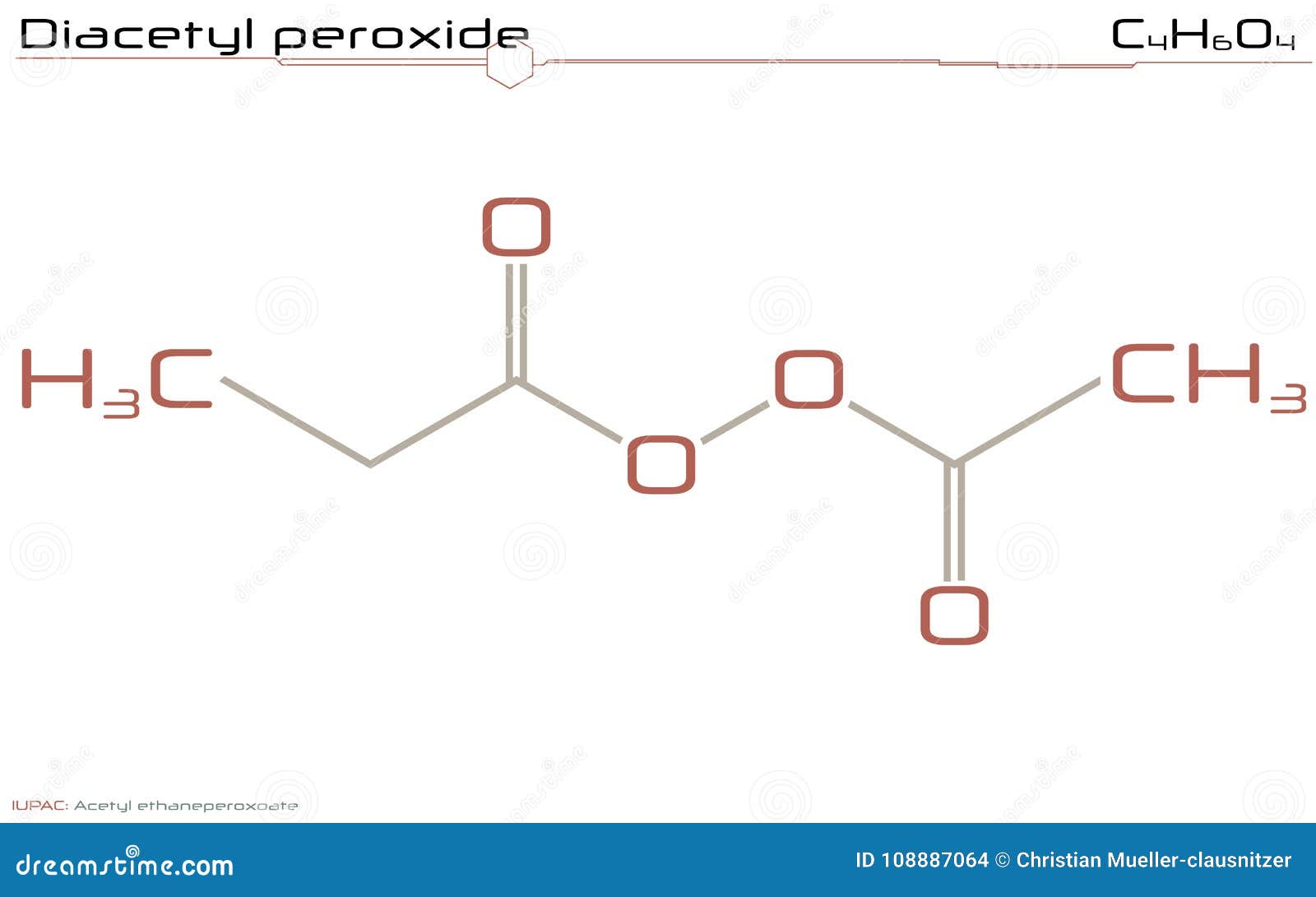 Diacetyl Peroxide Molecule Isolated On White Stock Photo ...