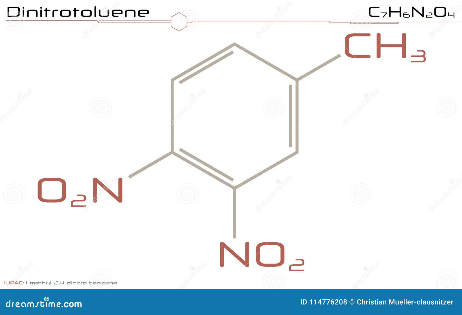 Molecule of Dinitrotoluene stock vector. Illustration of dinitrotoluene ...
