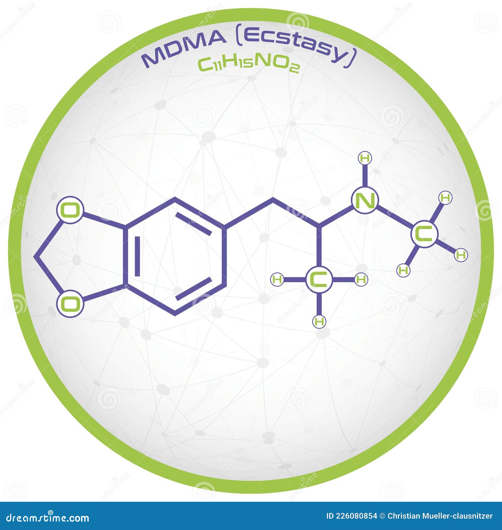 Infographic of the Molecule of Ecstasy Stock Vector - Illustration of ...