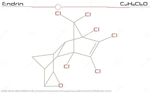 Molecule of Endrin stock vector. Illustration of infographic - 116084683