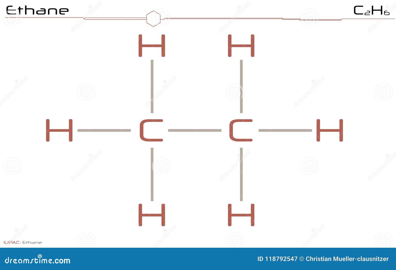 Molecule of Ethane stock vector. Illustration of education - 118792547