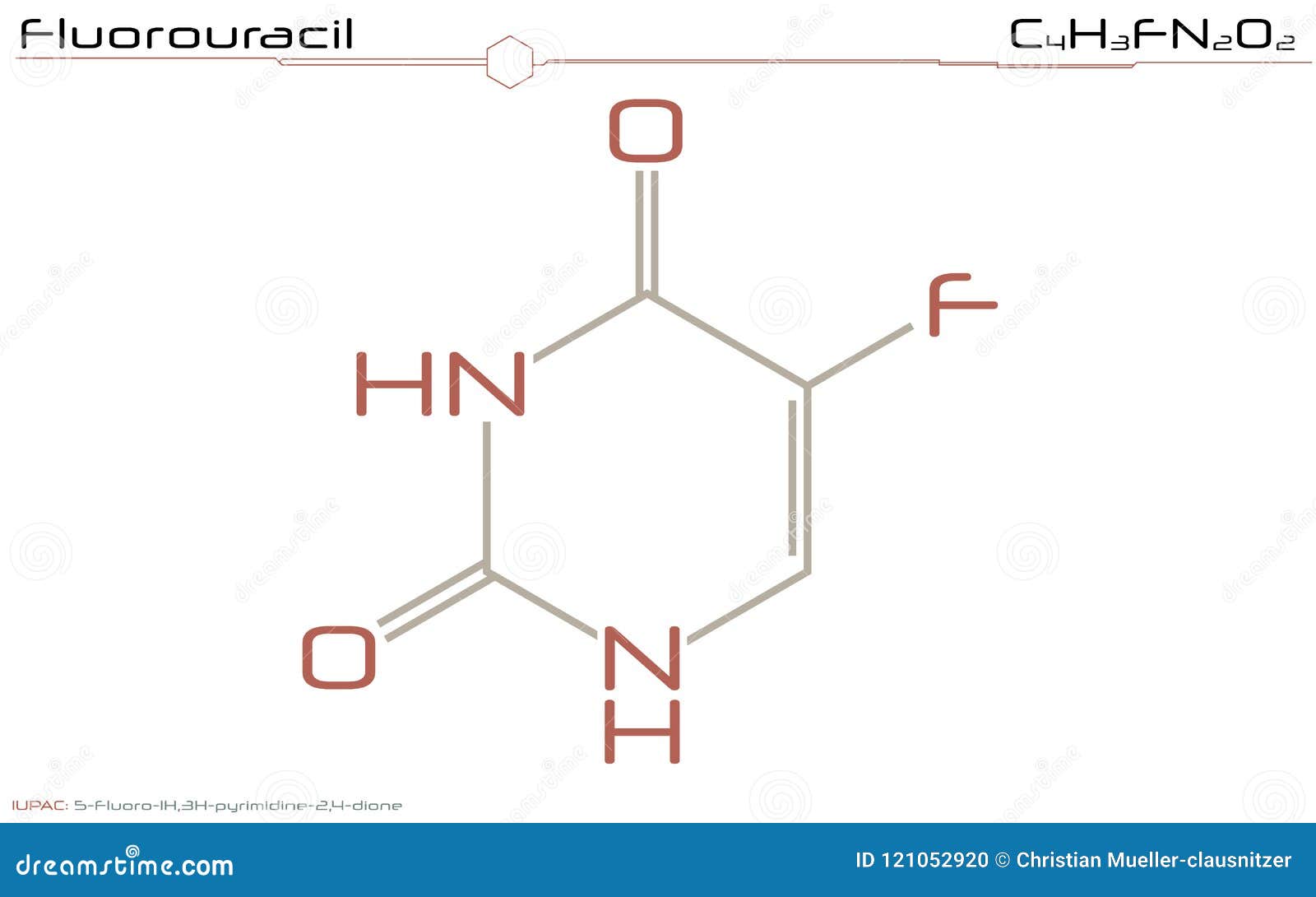 Molecule of Fluorouracil. stock vector. Illustration of medical - 121052920